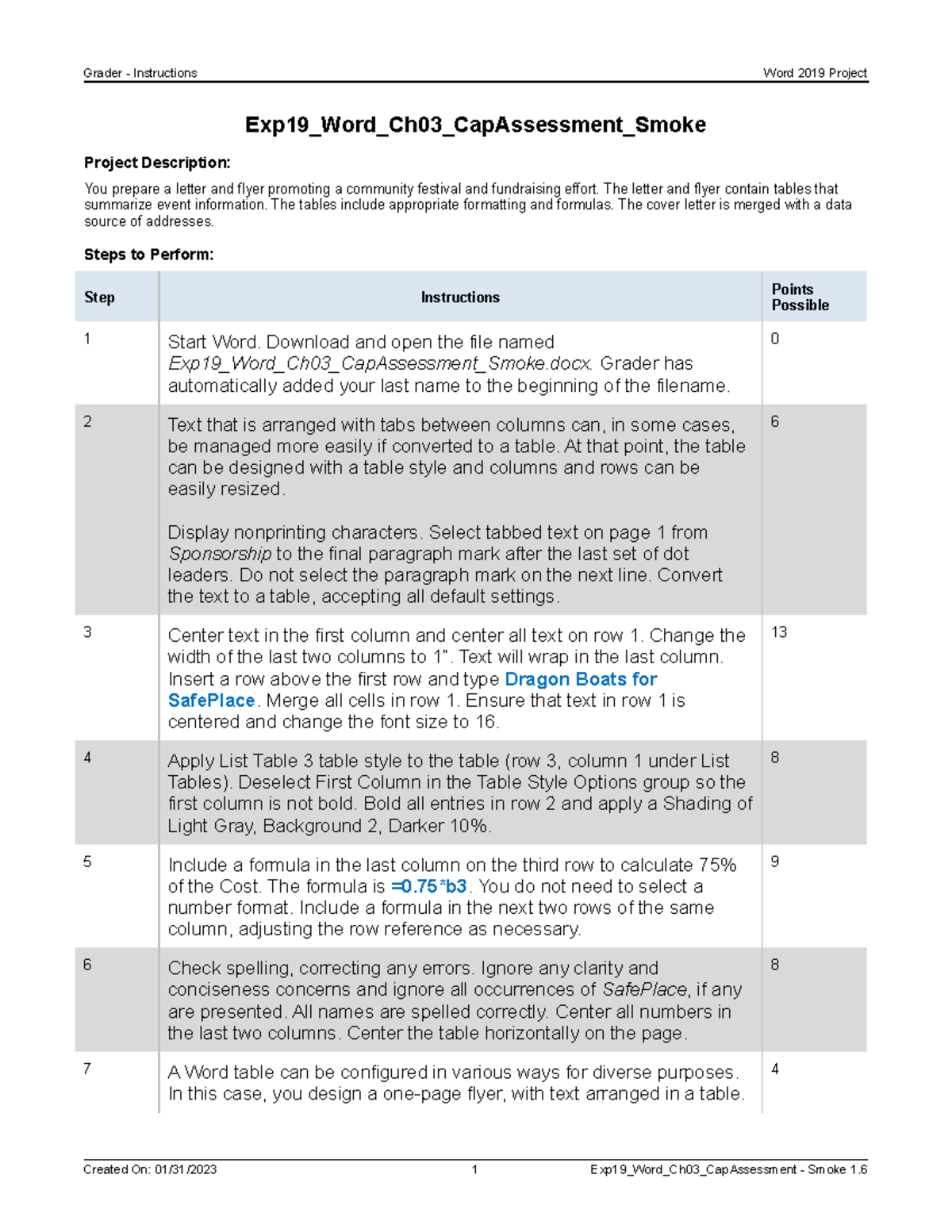Exp19 Word Ch03 Cap Assessment Smoke Instructions - Exp19_Word_Ch03_CapAssessment_Smoke Project ...