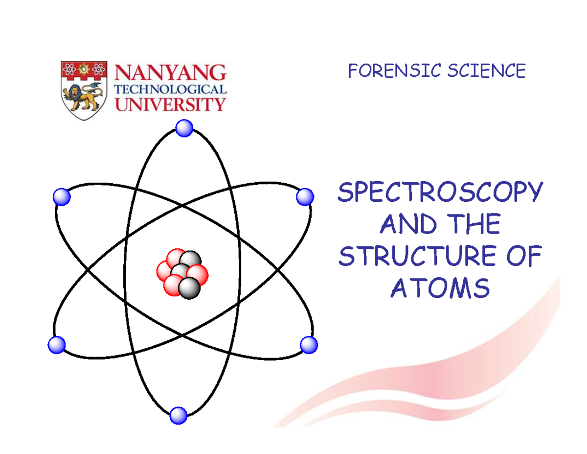 2. Atomic structure 2020 NTU Learn - SPECTROSCOPY AND THE STRUCTURE OF ...
