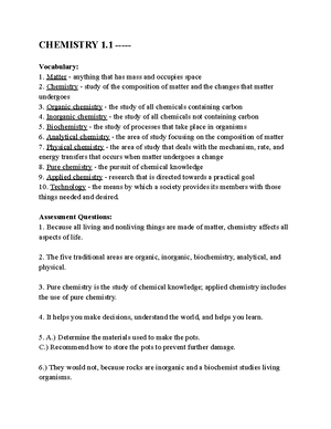 Chemistry 3 - chem worksheet ! - Chemistry 3 - Vocabulary: Measurement ...