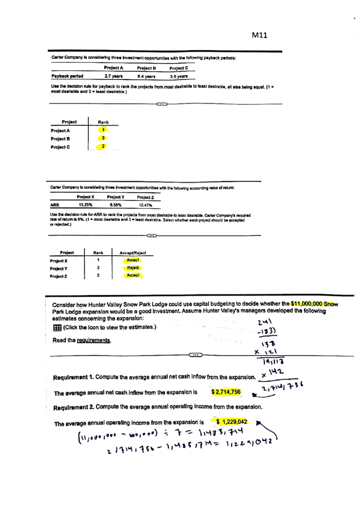 M11 - homework for chapter eleven, all questions included with detailed ...