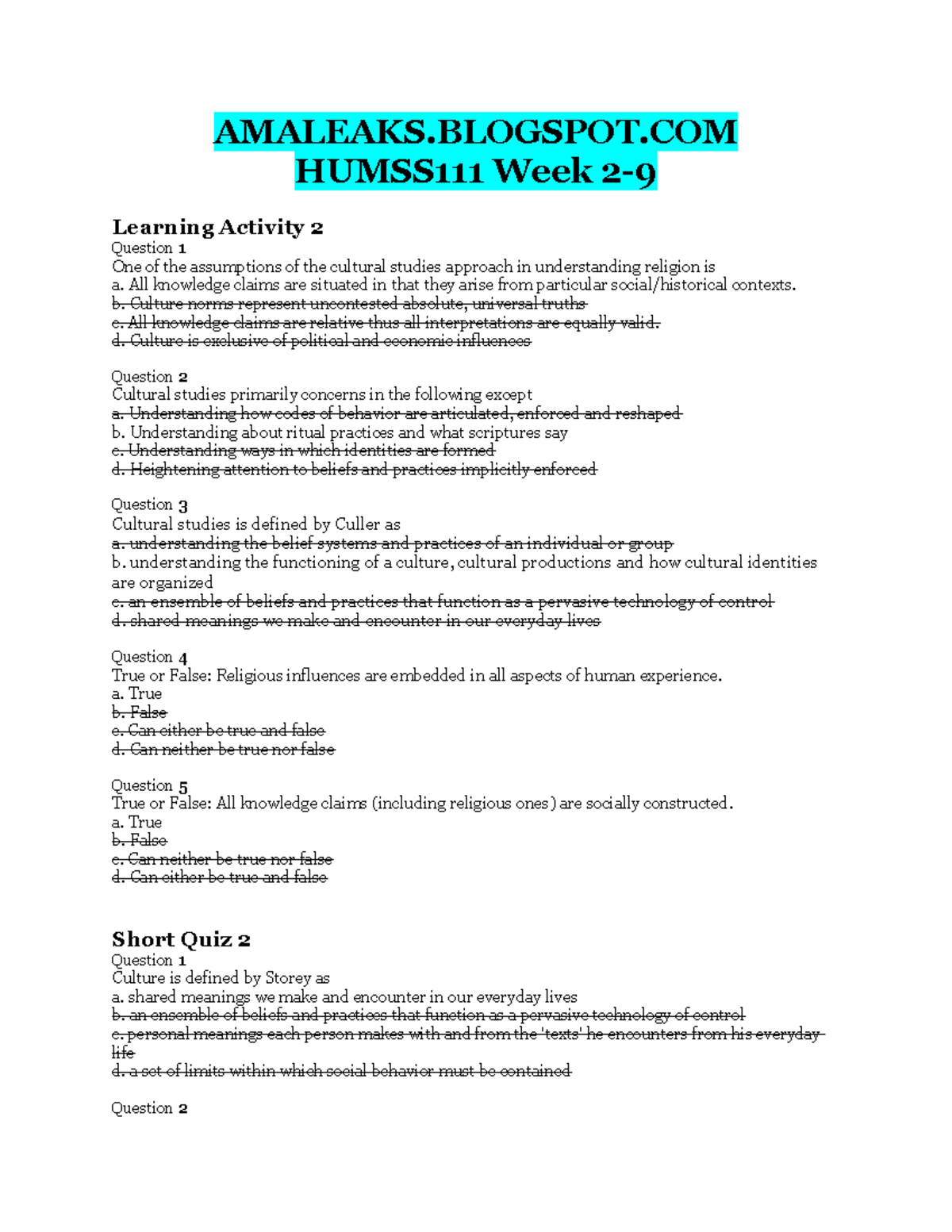[ Amaleaks. Blogspot.COM] Humss 111 Week 2-9 - AMALEAKS.BLOGSPOT ...