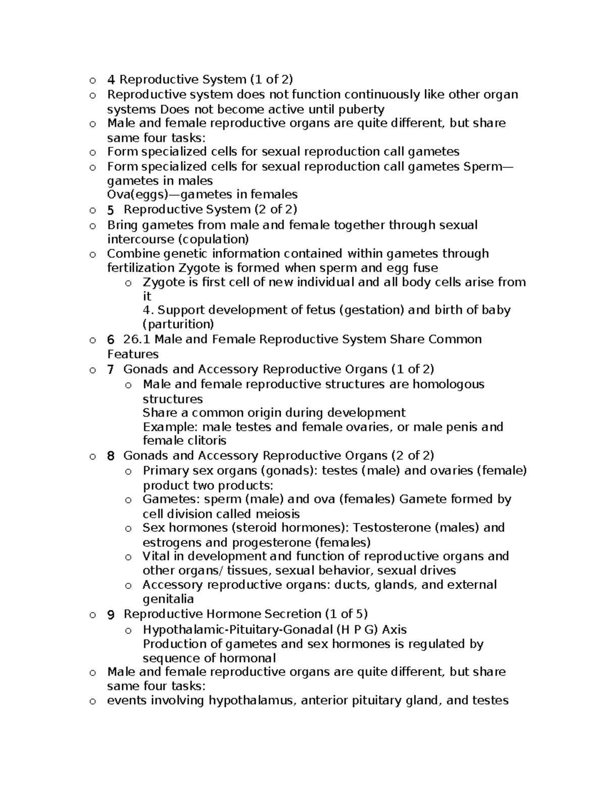 4 Reproductive System - Support development of fetus (gestation) and ...