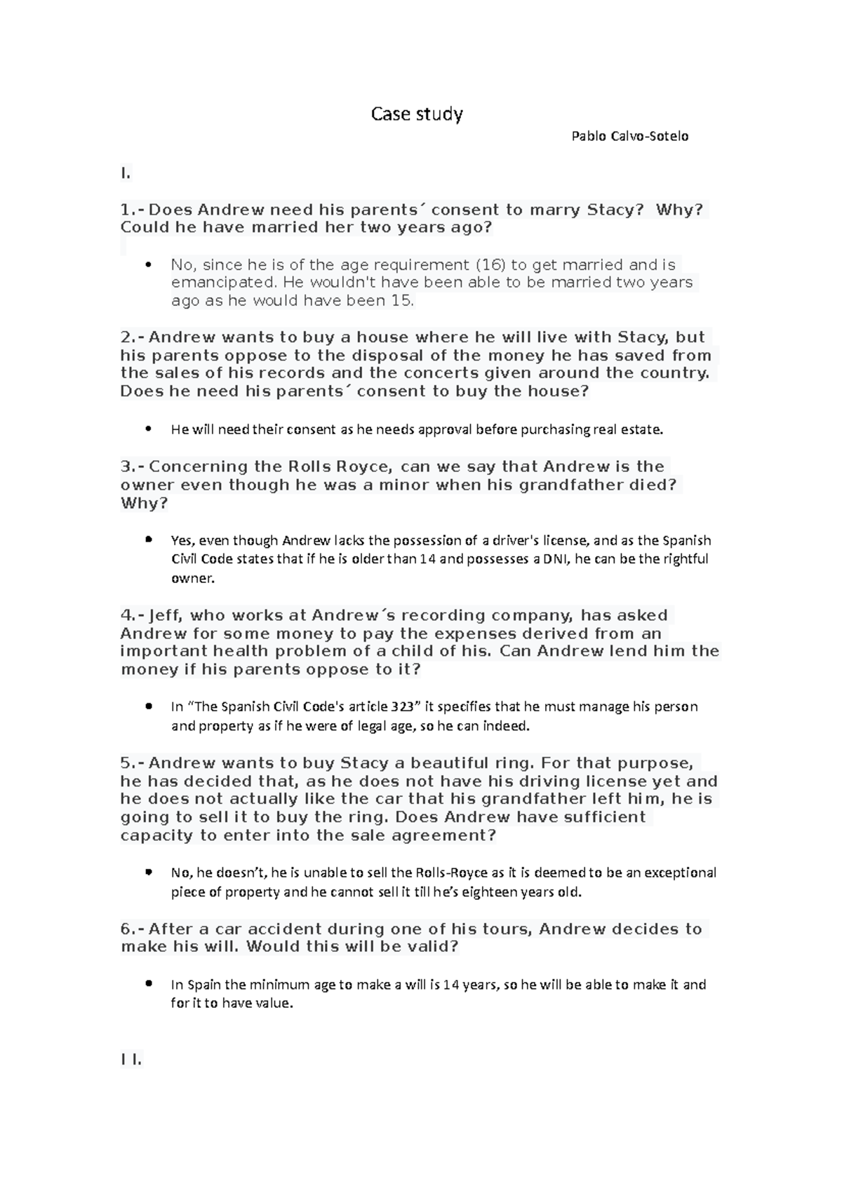 Case Study 1 - Muy buenos - Case study Pablo Calvo-Sotelo I. 1.- Does ...