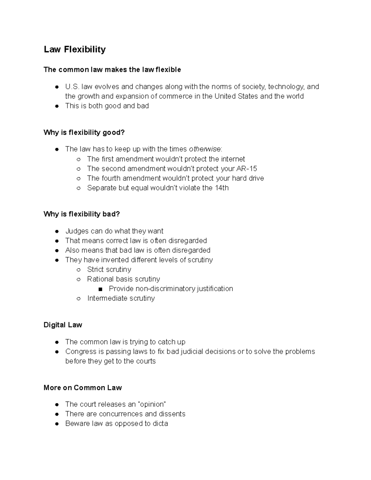 7 - Law Flexibility - Lecture notes 7 - BLAW 210 - WSU - Studocu