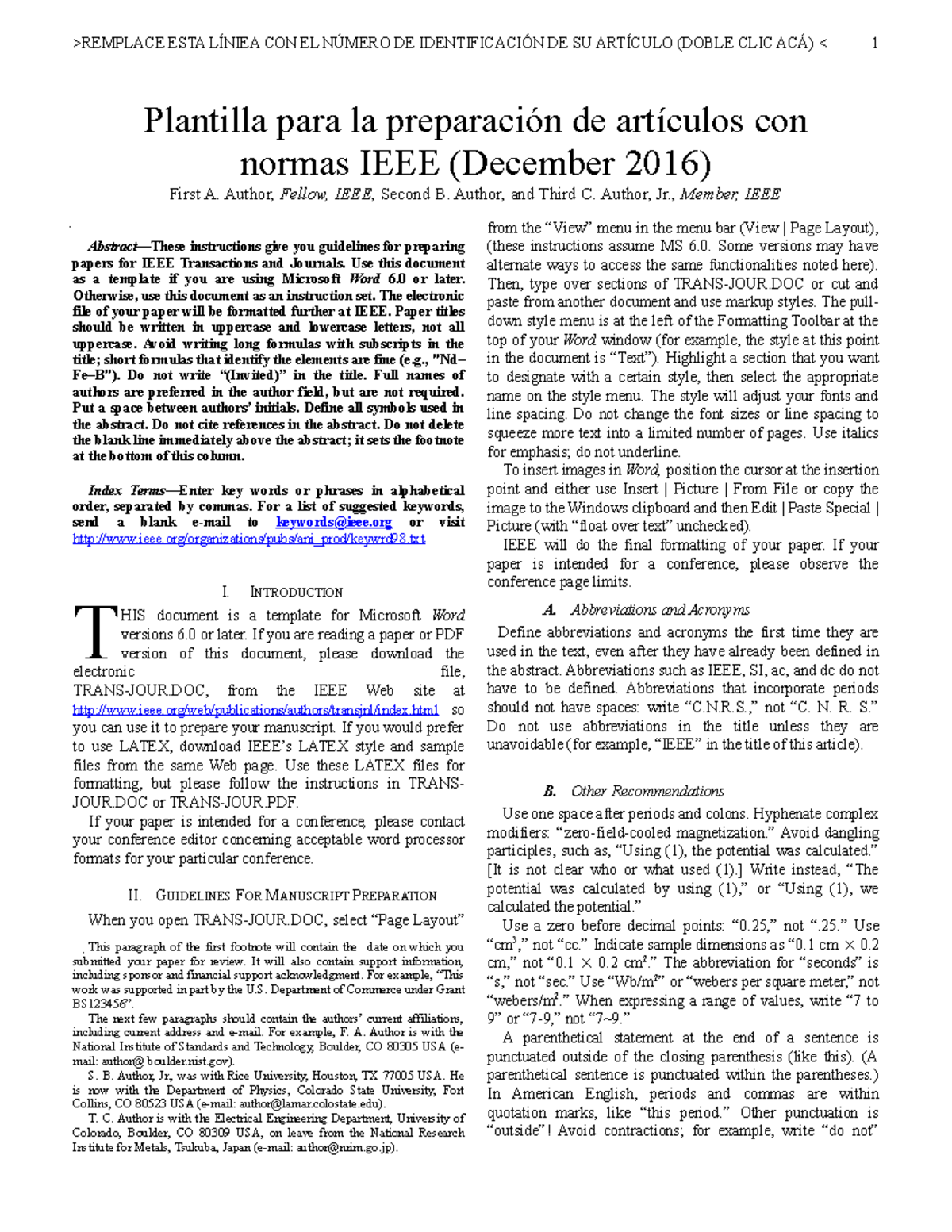 Plantilla IEEE - Abstract —These instructions give you guidelines for ...