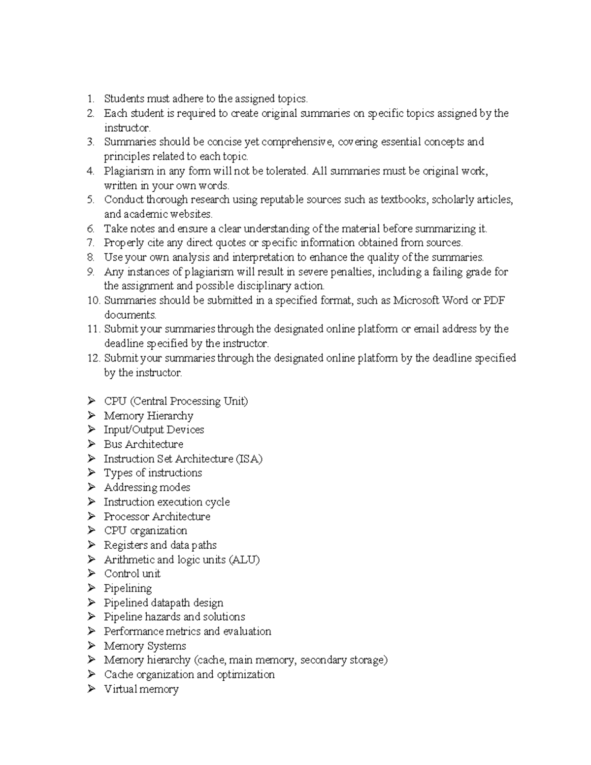 Bit1101 bit bcs - notes - Students must adhere to the assigned topics ...