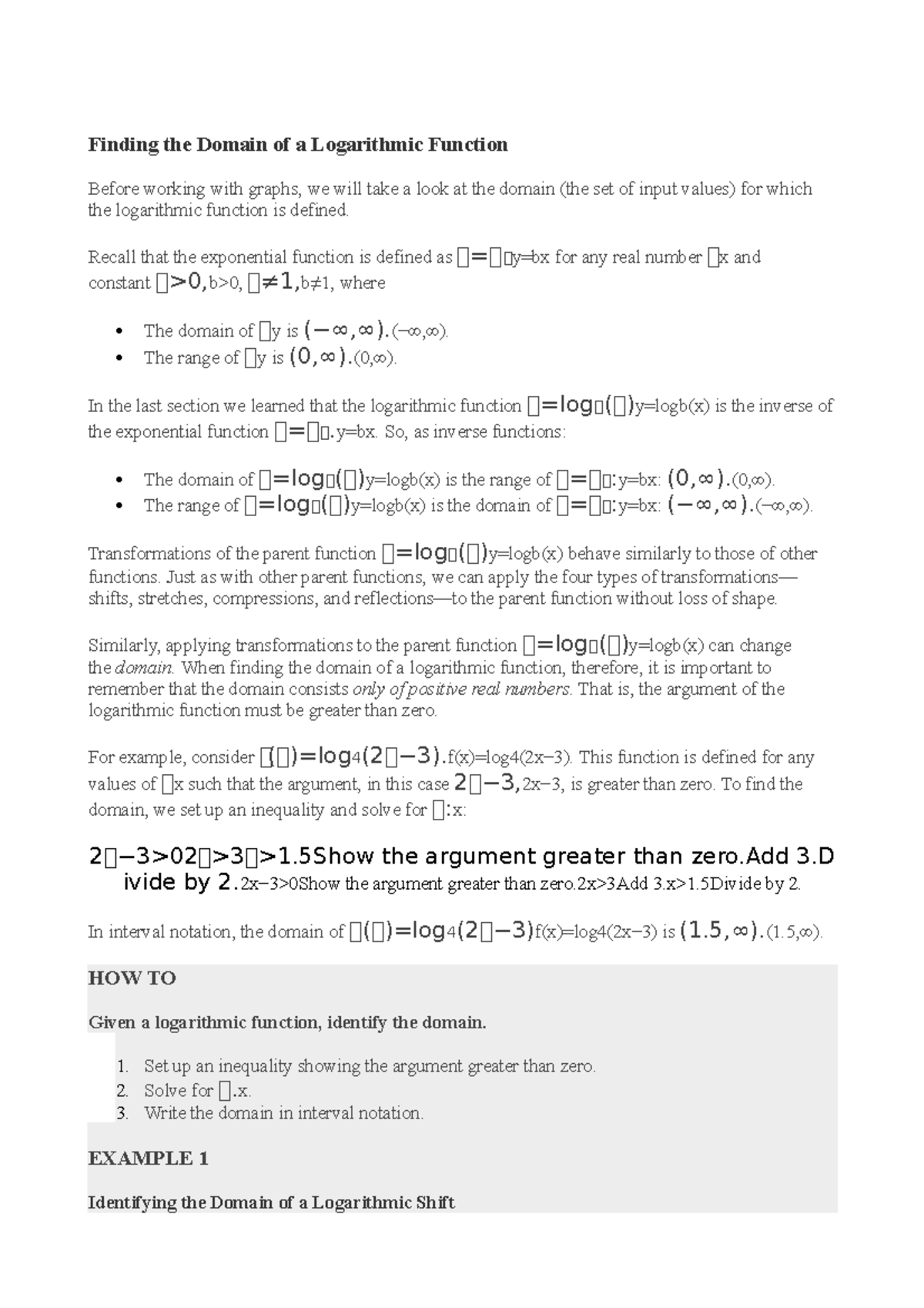6 4 Graphs Of Log Functions Finding The Domain Of A Logarithmic