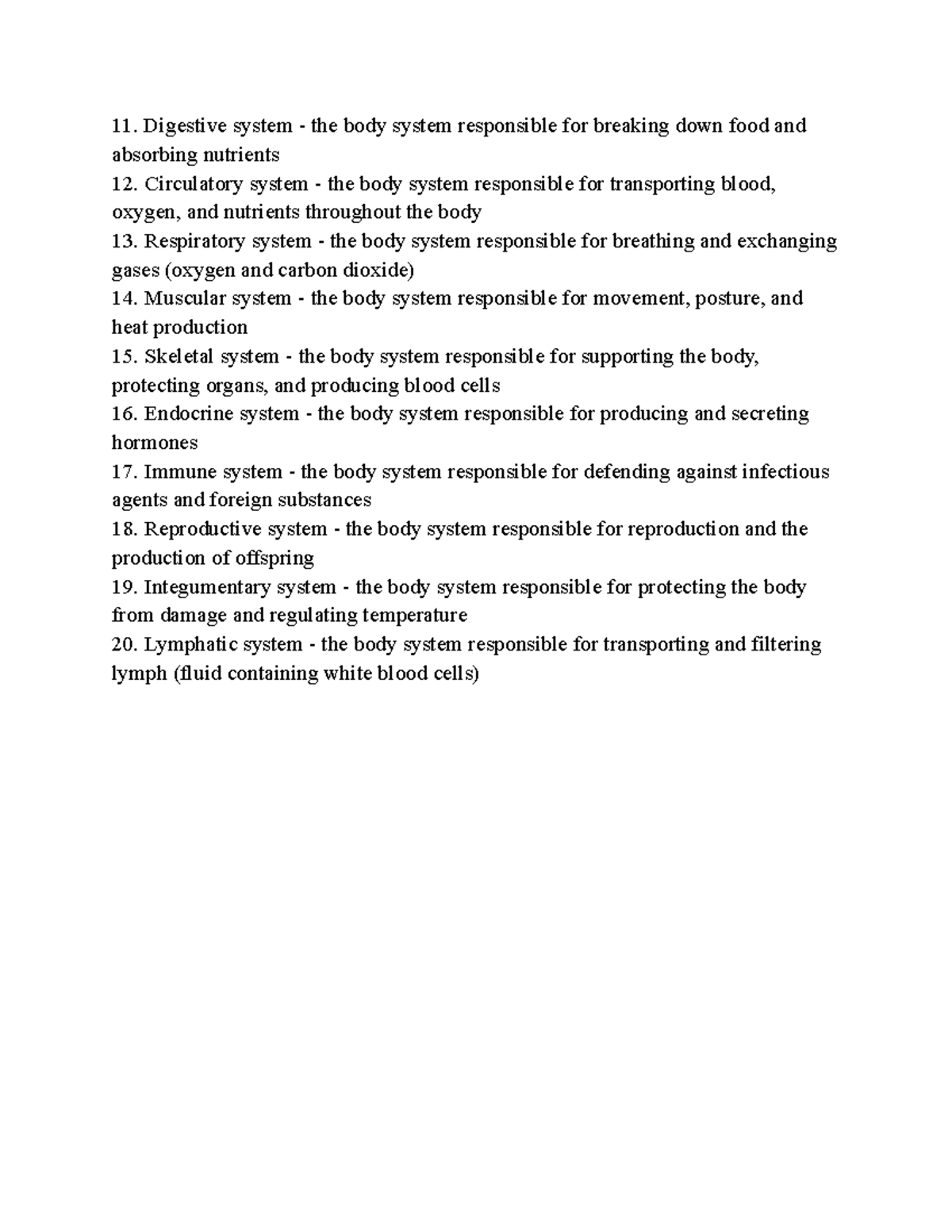 A And P Notes Anatomy And Physiology Terms And Definitions