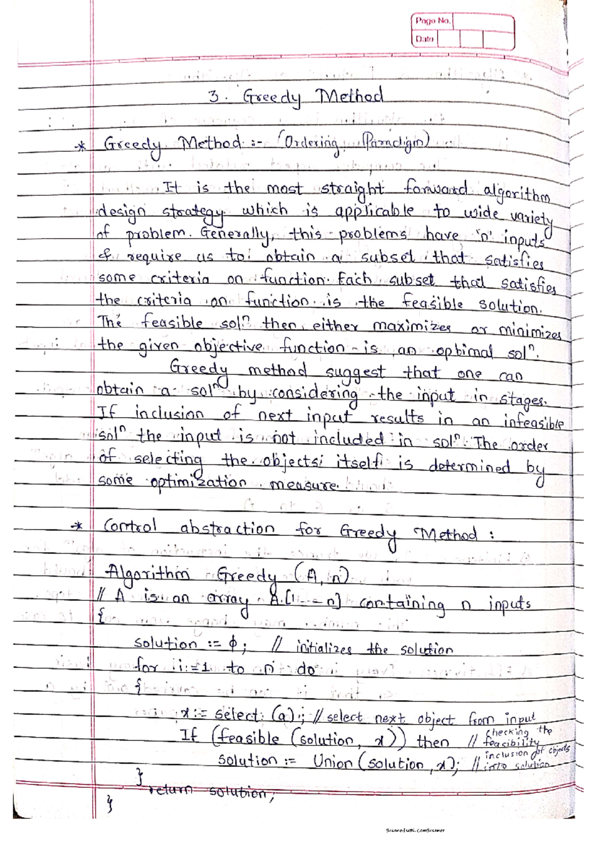 Greedy Method 1 DAA Notes Computer Science And Engineering Studocu