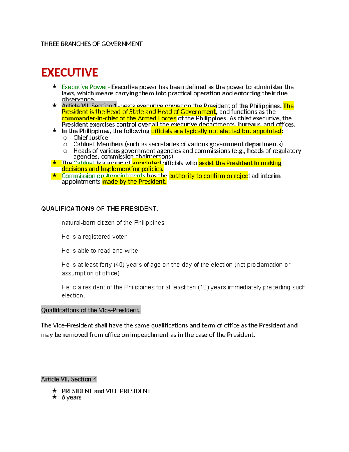 Legislative, Judicial, Executive PPGCMIDTERMS - THREE BRANCHES OF ...