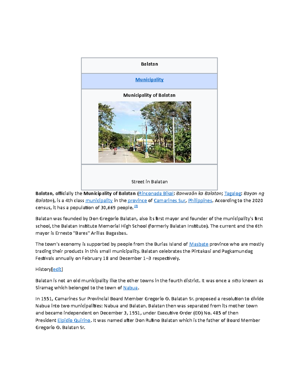 Balatan - sqd - Balatan Municipality Municipality of Balatan Street in ...