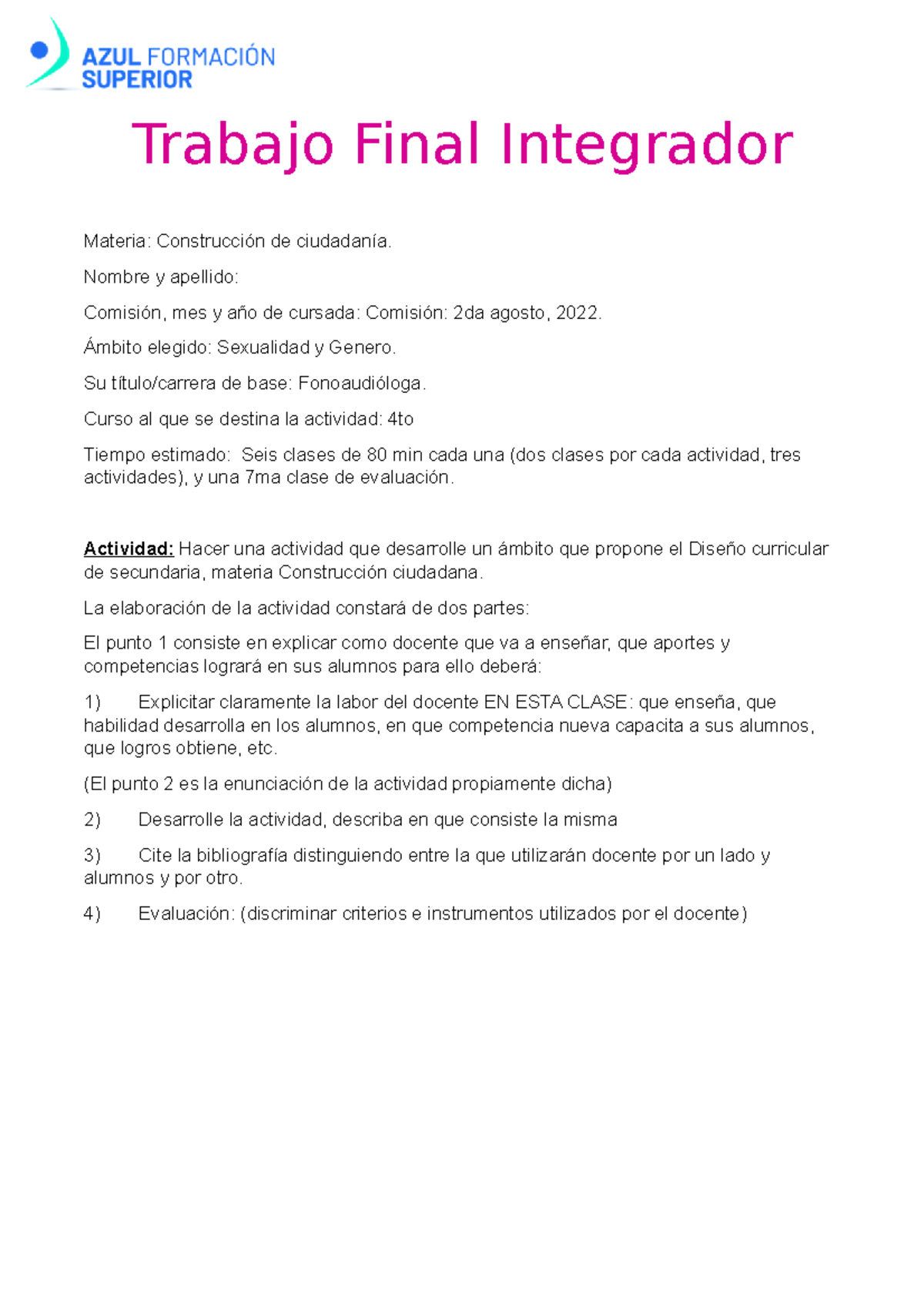 Trabajo Final Integrador - Trabajo Final Integrador Materia ...