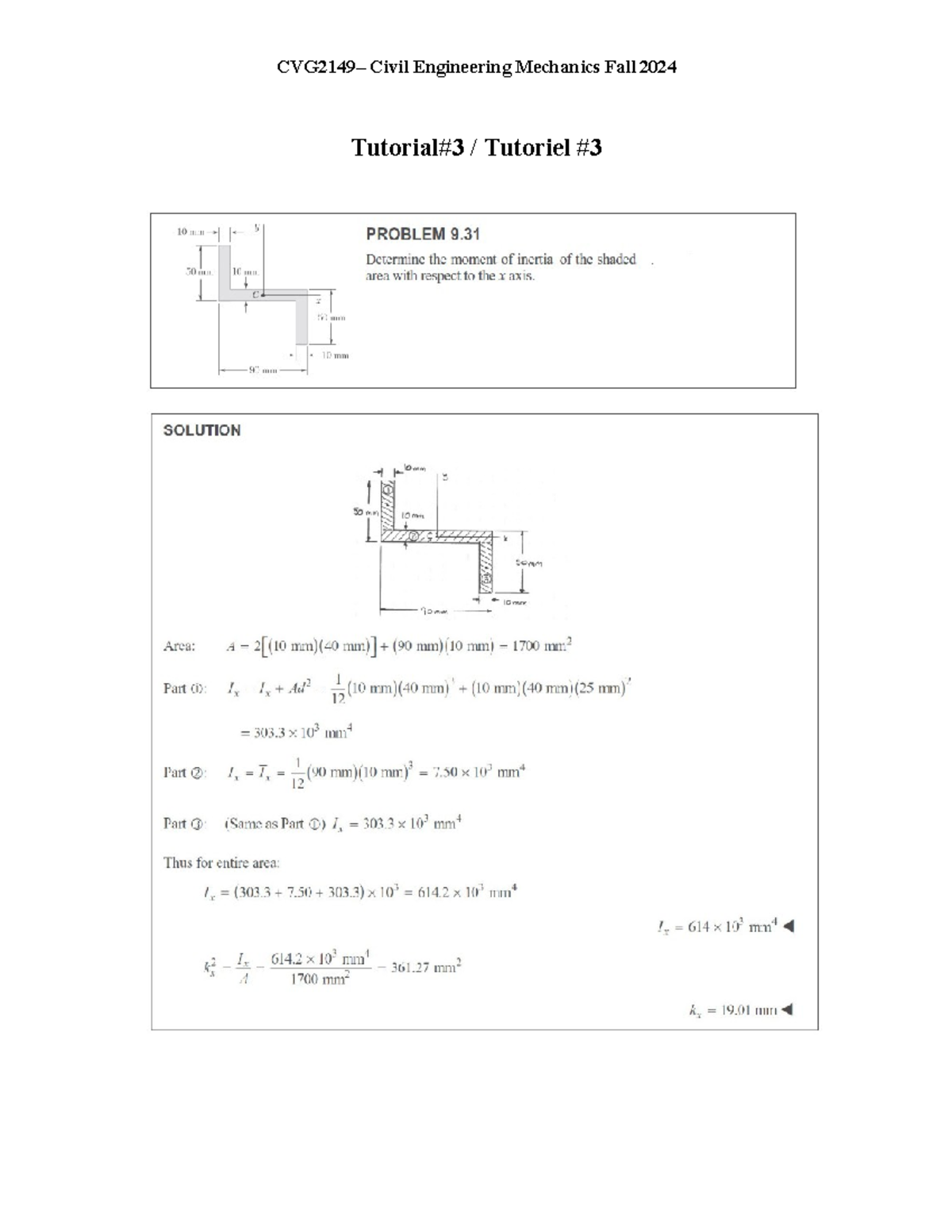 Tutorial 3 Solution - CVG2149 - Tutorial# 3 / Tutoriel # - Studocu