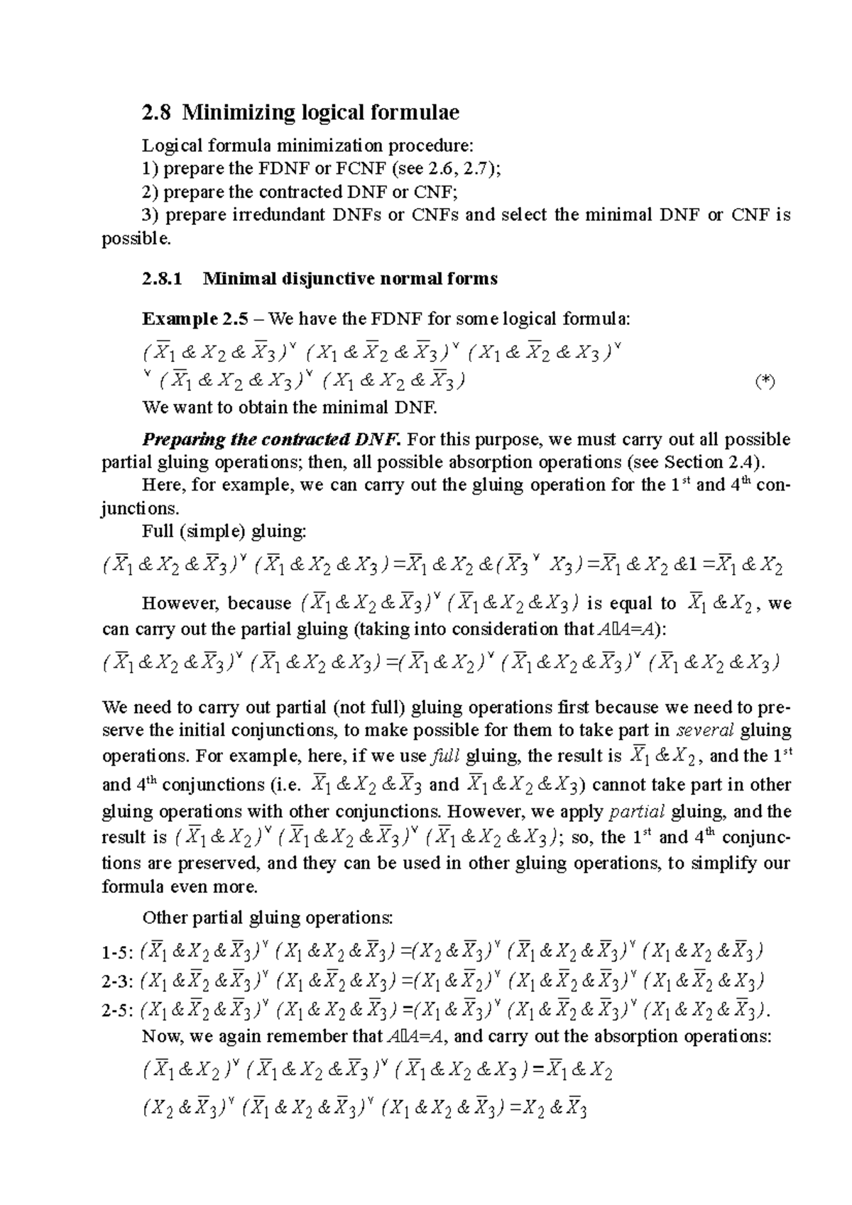 MMIP 1 2 8 minimization - test - 2 Minimizing logical formulae Logical ...