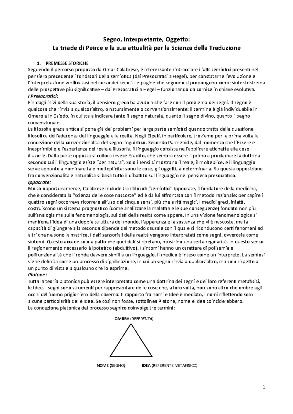 Segno, Interpretante, Oggetto: la triade di Peirce e la sua attualità ...