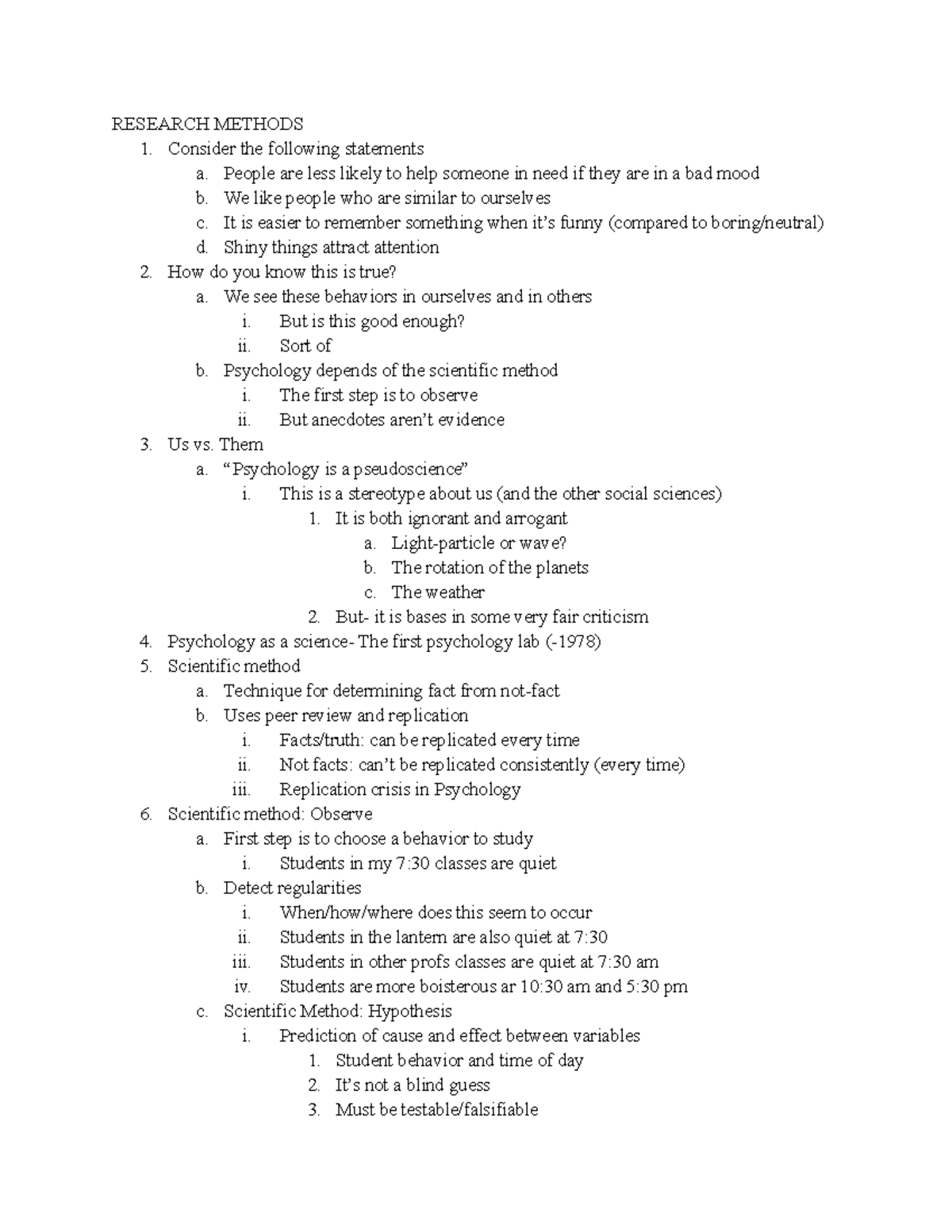 Chapter 2 notes - This is an introduction to research methods in ...