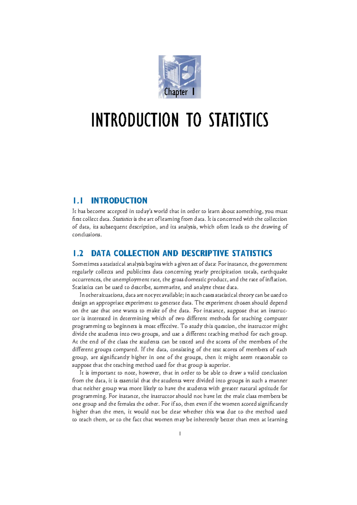 Apunte 2 Unidad 1 - Chapter 1 INTRODUCTION TO STATISTICS 1 INTRODUCTION ...