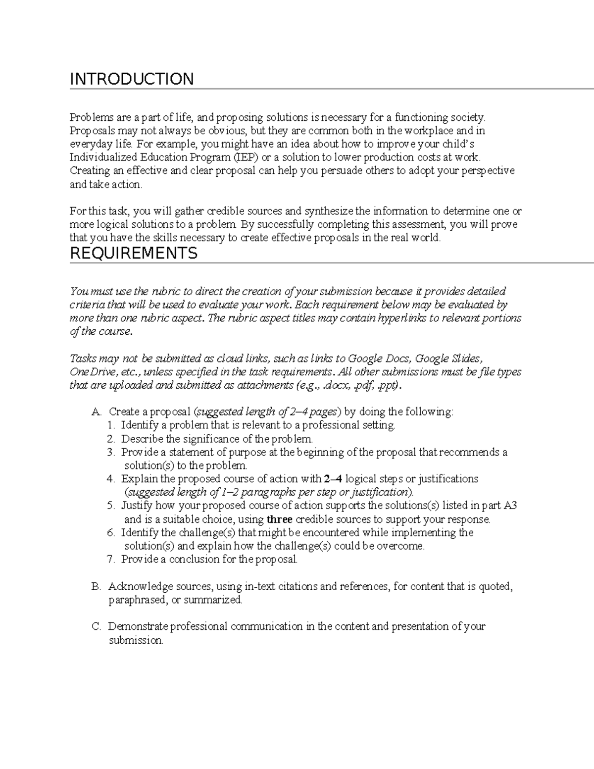 TASK - English - INTRODUCTION Problems are a part of life, and ...