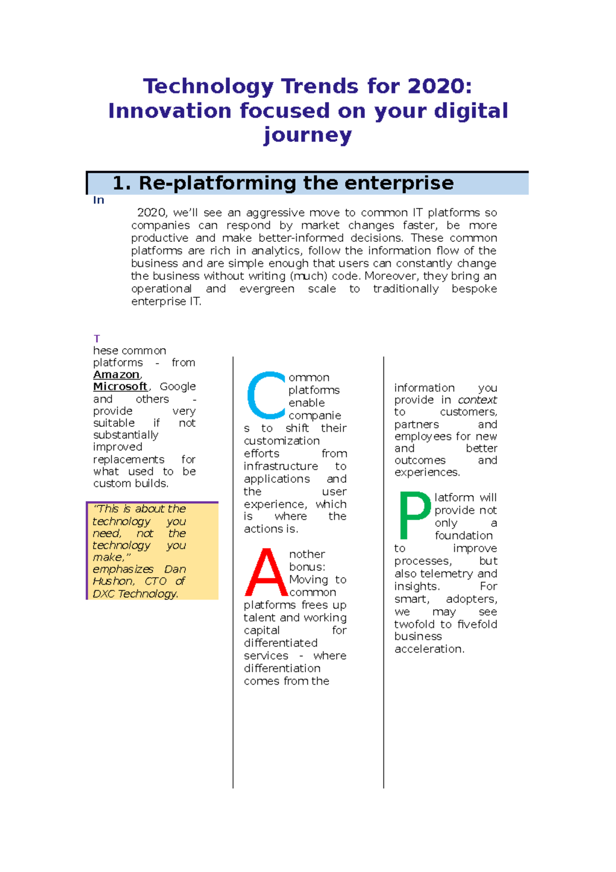 Technology Trends for 2020 - Technology Trends for 2020: Innovation ...