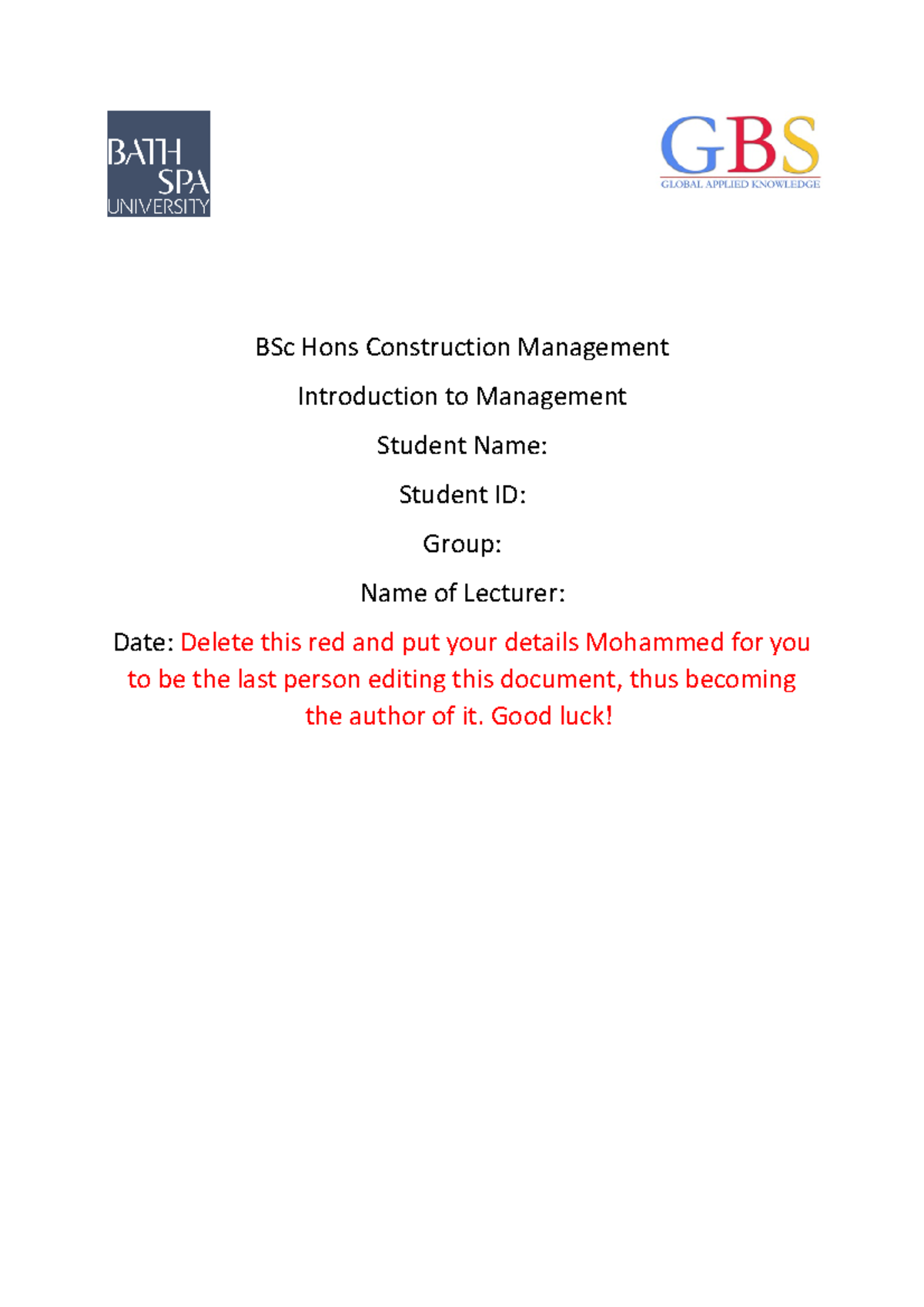 Osei - N/A - BSc Hons Construction Management Introduction to ...
