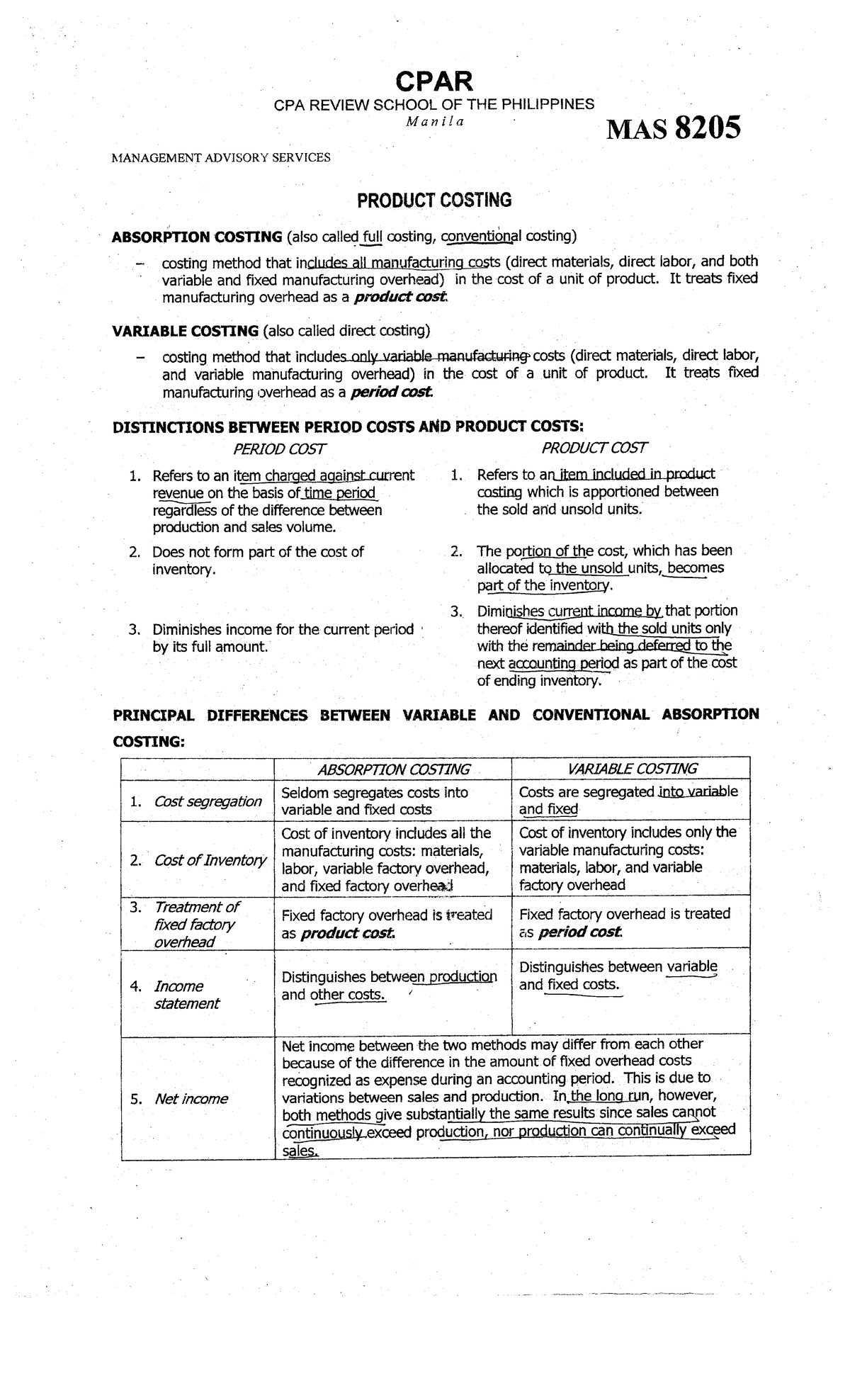 Pdfcoffee - CPAR CPA REVIEW SCHOOL OF THE PHILIPPINES Manila - MAS 8205 ...