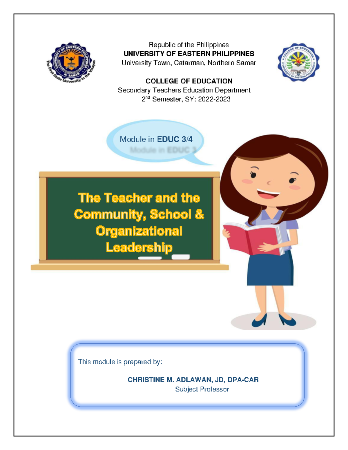 Module 4 - The Teacher as a Leader of Educational Reforms - Module in ...