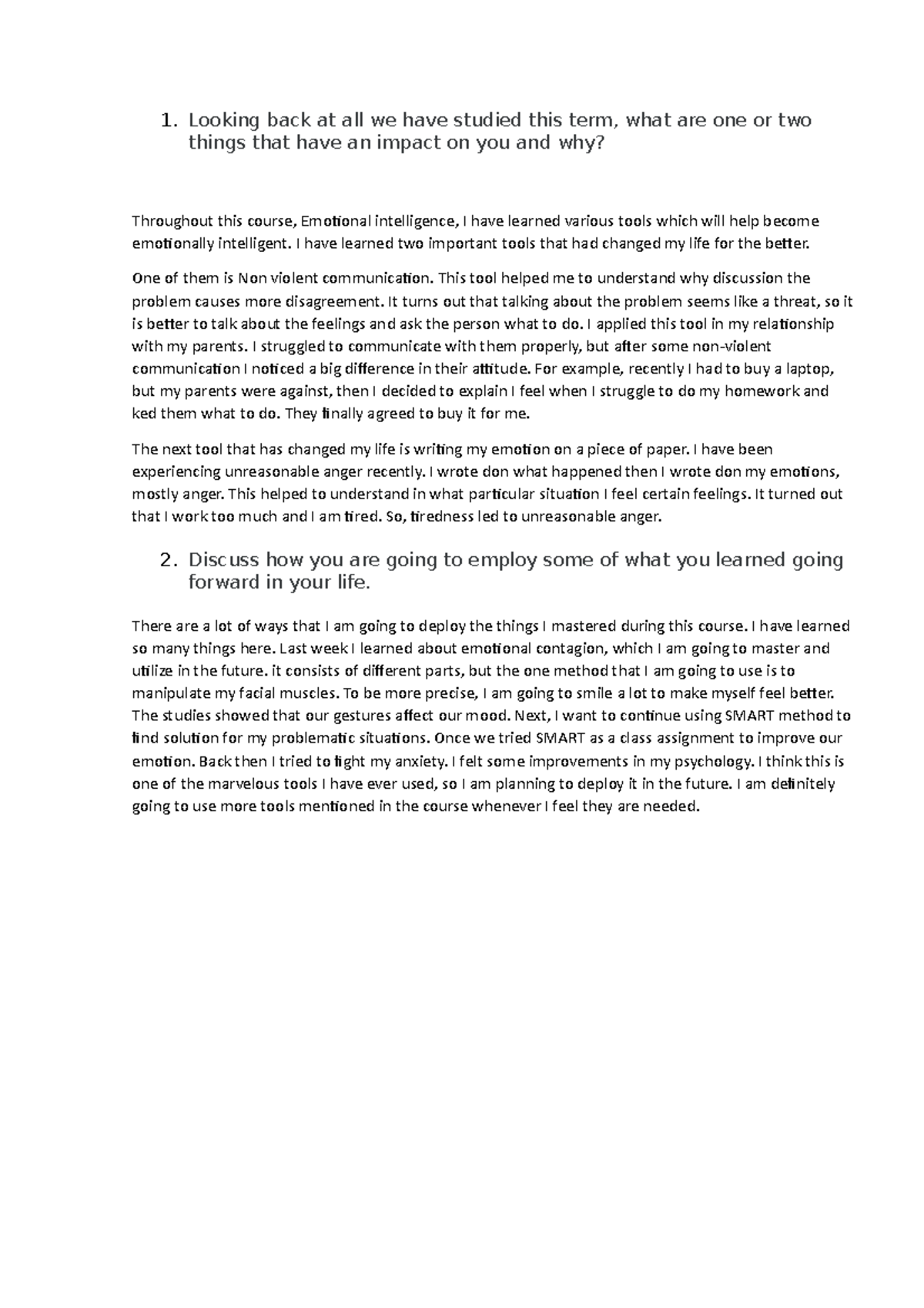 Learning journal week 8 For your Learning Journal, answer the following ...