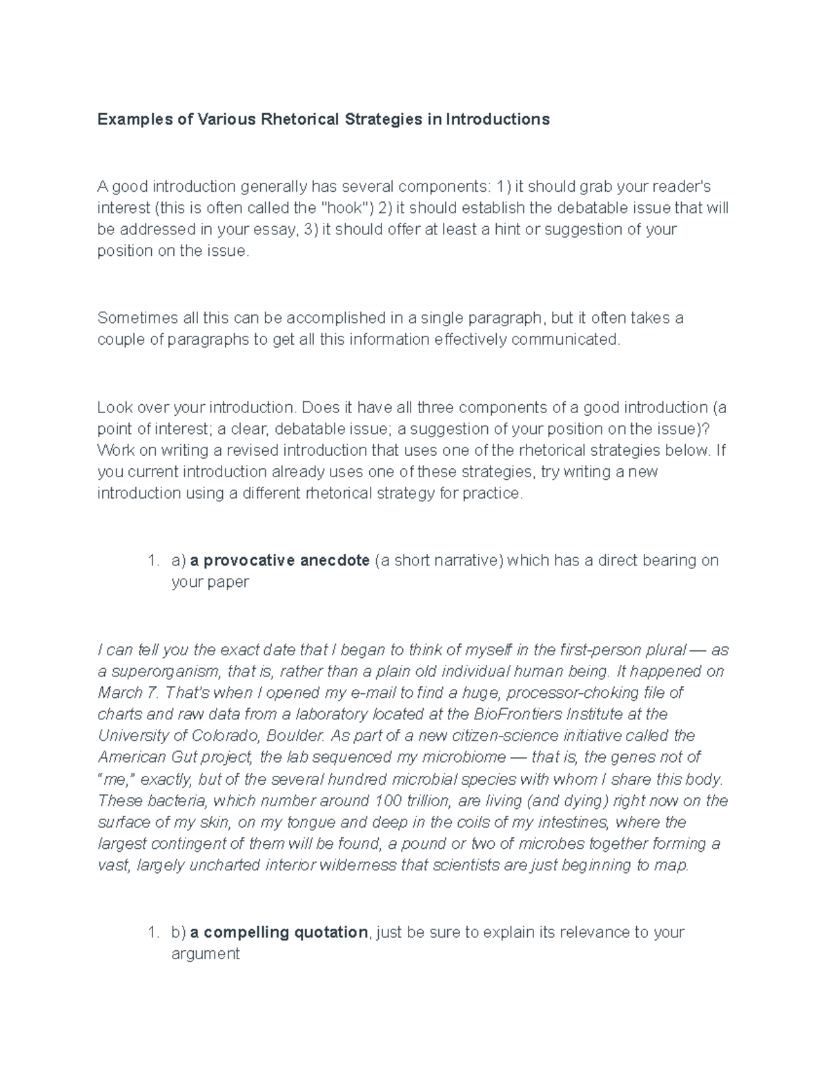 CO300 Notes - CO 300 - Examples of Various Rhetorical Strategies in ...