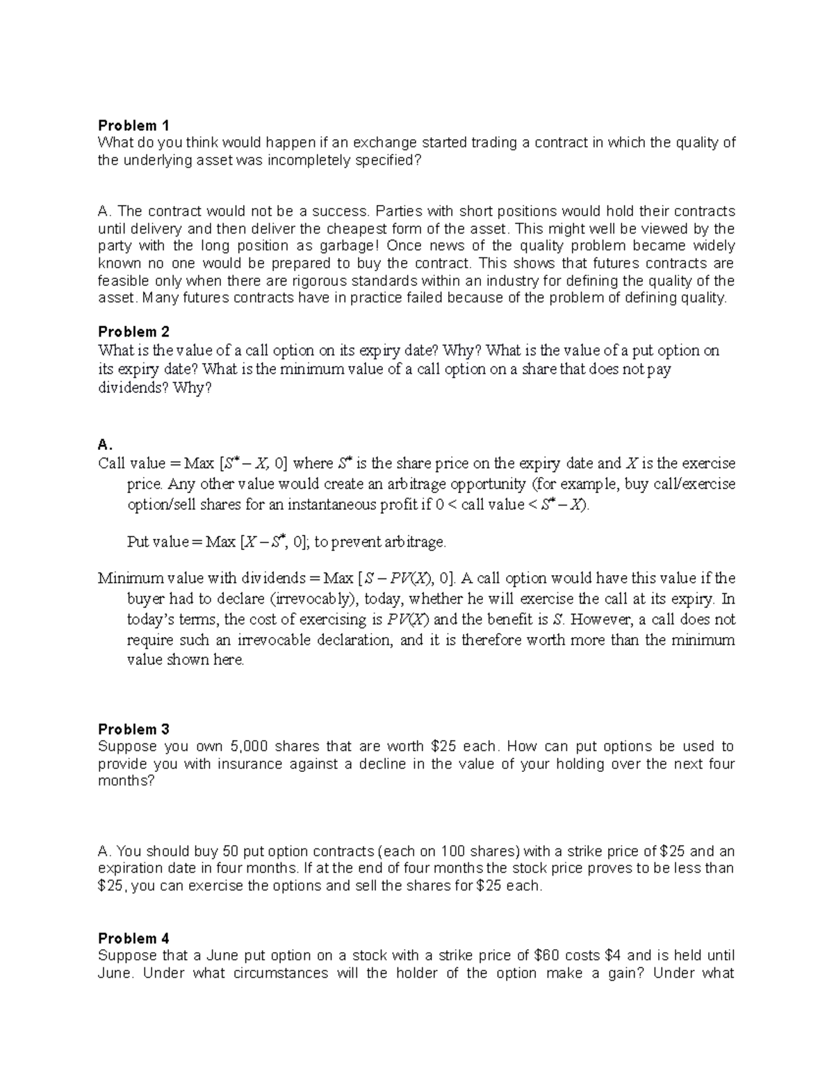 Week 8 Tut Week 8 Tutorial Answers With Working Out Problem 1 What