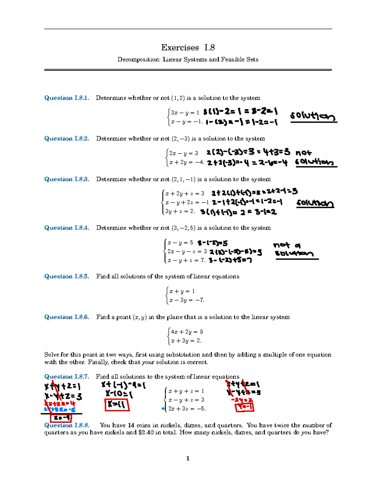 Exercises+I-8 - david - Exercises I. Decomposition: Linear Systems and ...