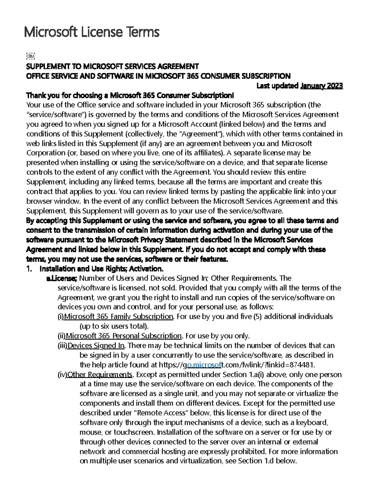 Useterms OEM Officein Microsoft 365 Personal English - Microsoft ...