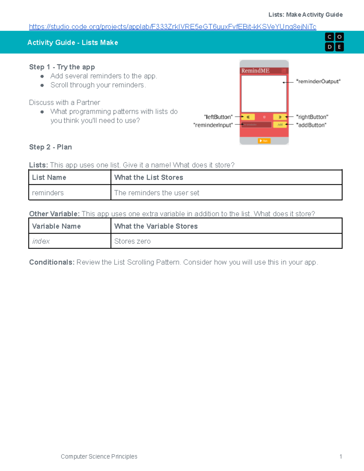 5.4 - Lists Make Activity Guide - - Studocu