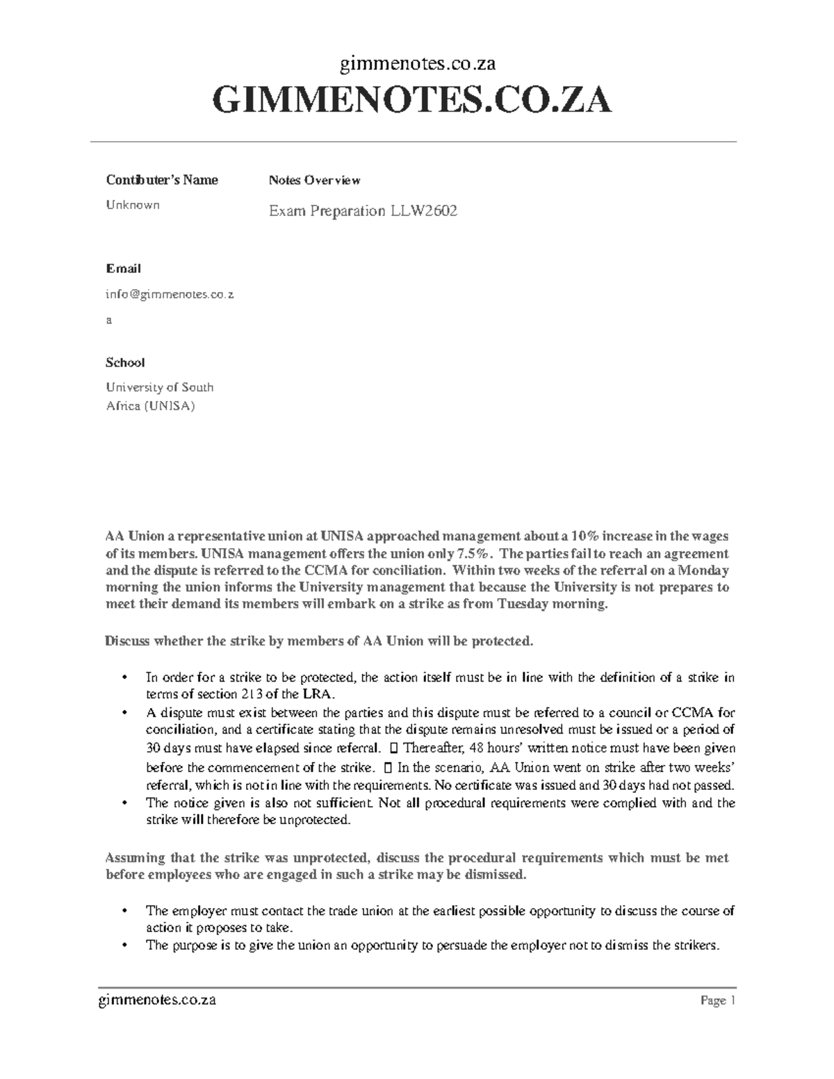 LLW2602 EXAM q n a 05 june - GIMMENOTES.CO Contibuter’s Name Unknown ...