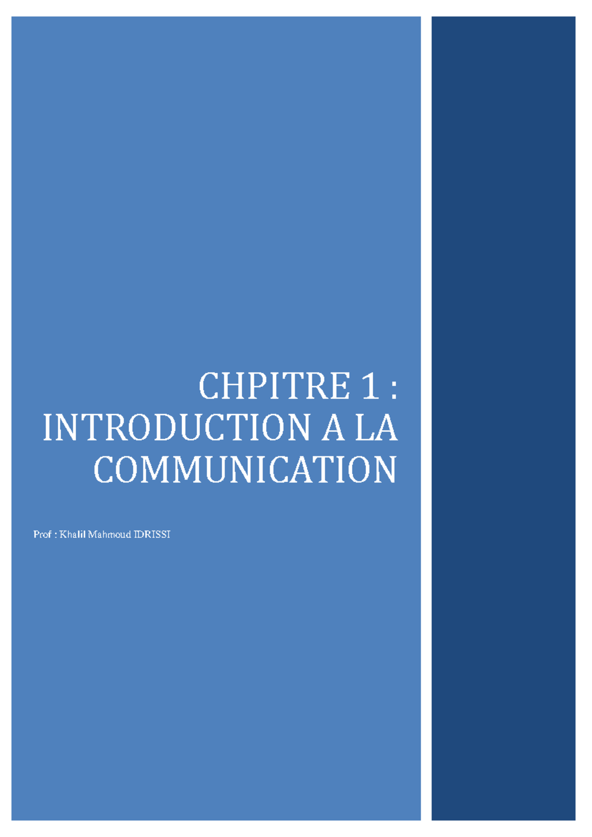 Chap 1 introduction Ã la com - CHPITRE 1 : INTRODUCTION A LA ...