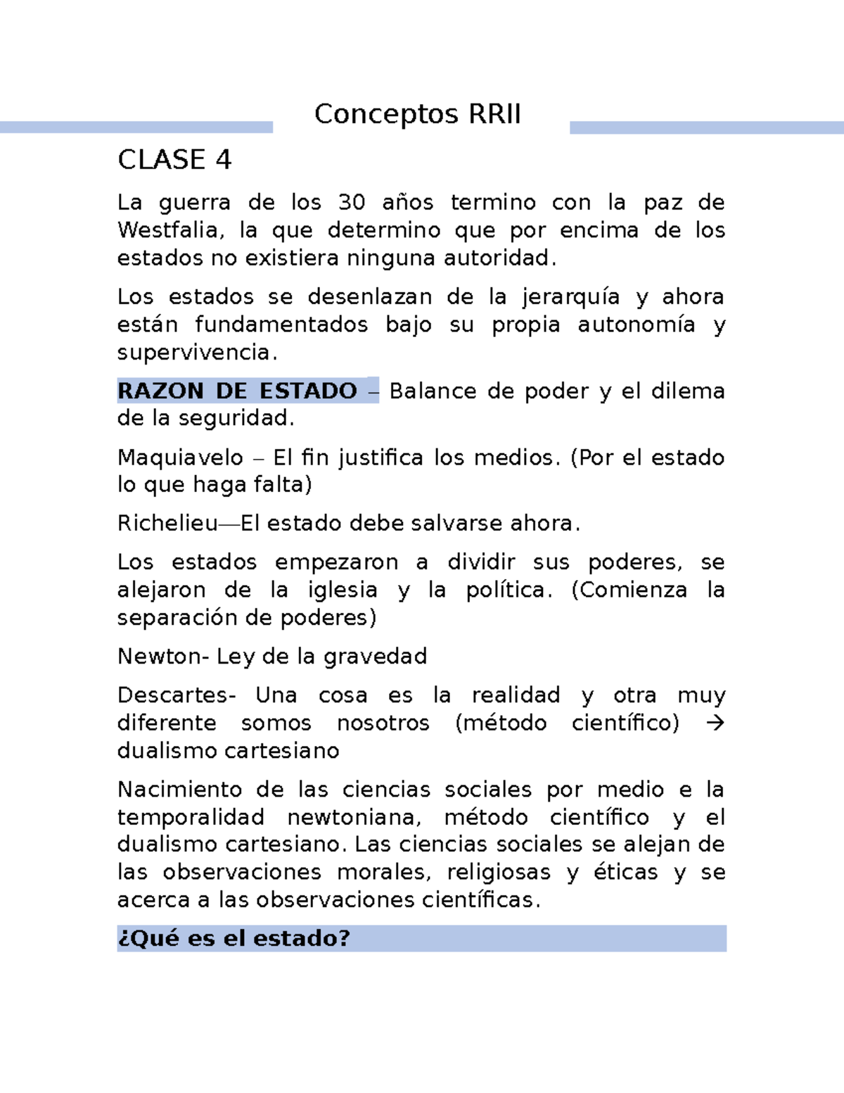 Conceptos RRII - RRII- Ricardo - Conceptos RRII CLASE 4 La guerra de ...