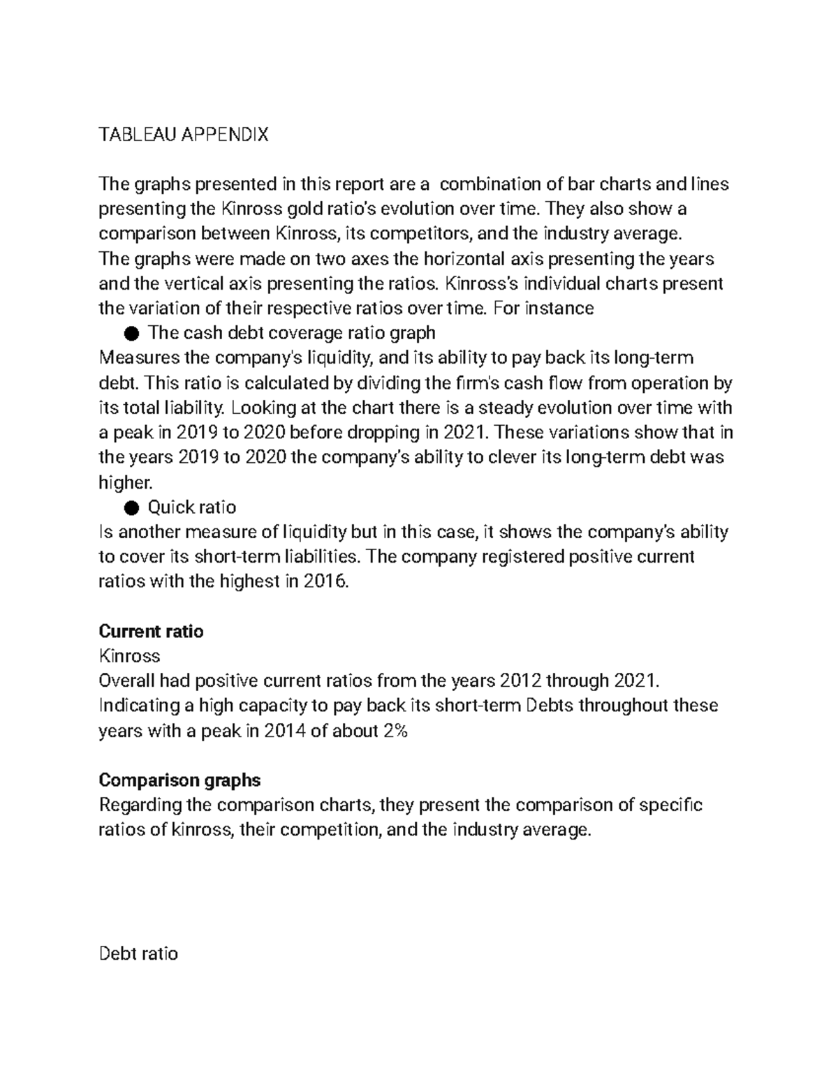 BUS320 Assignment - Practice - TABLEAU APPENDIX The graphs presented in ...