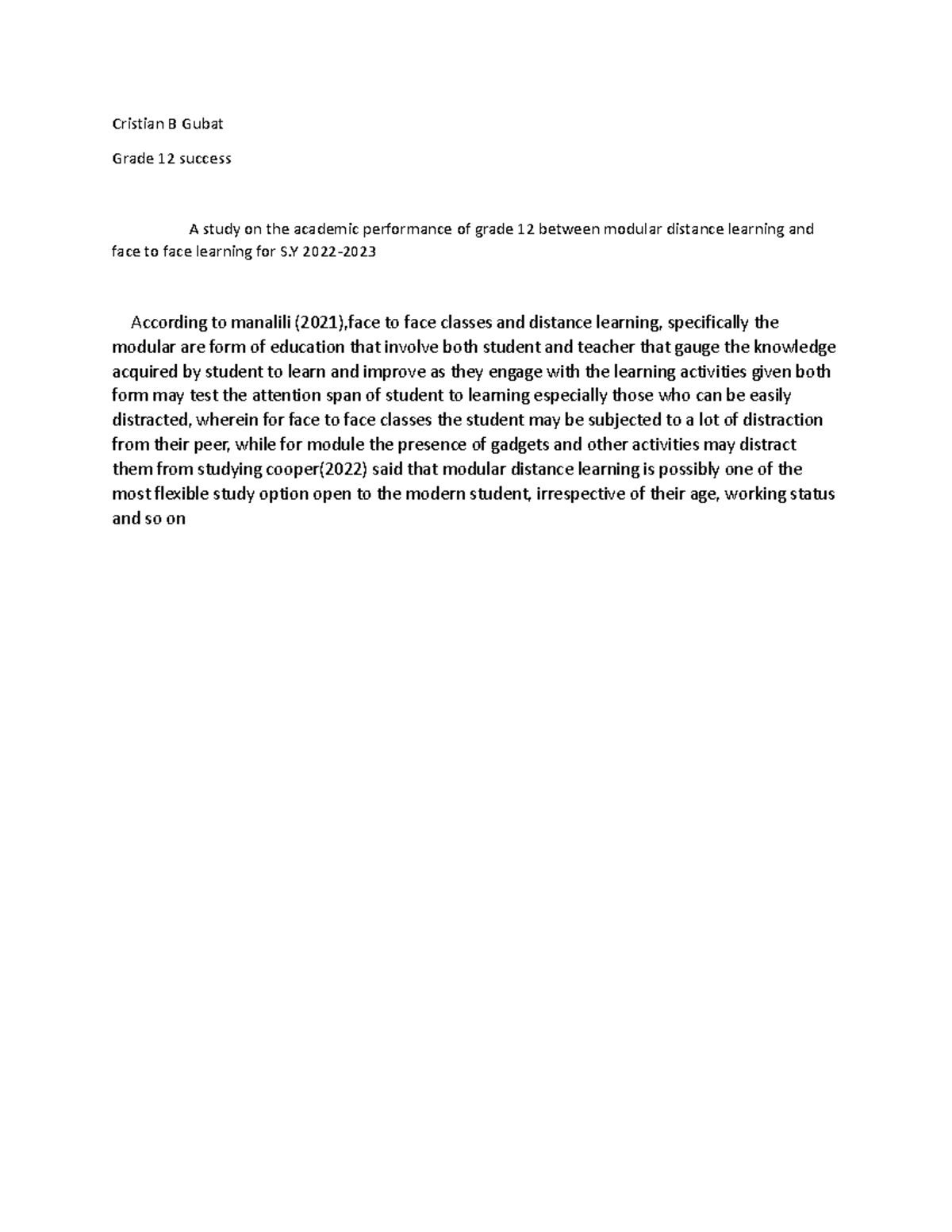 Citation 3is - 3Is activity - Cristian B Gubat Grade 12 success A study ...