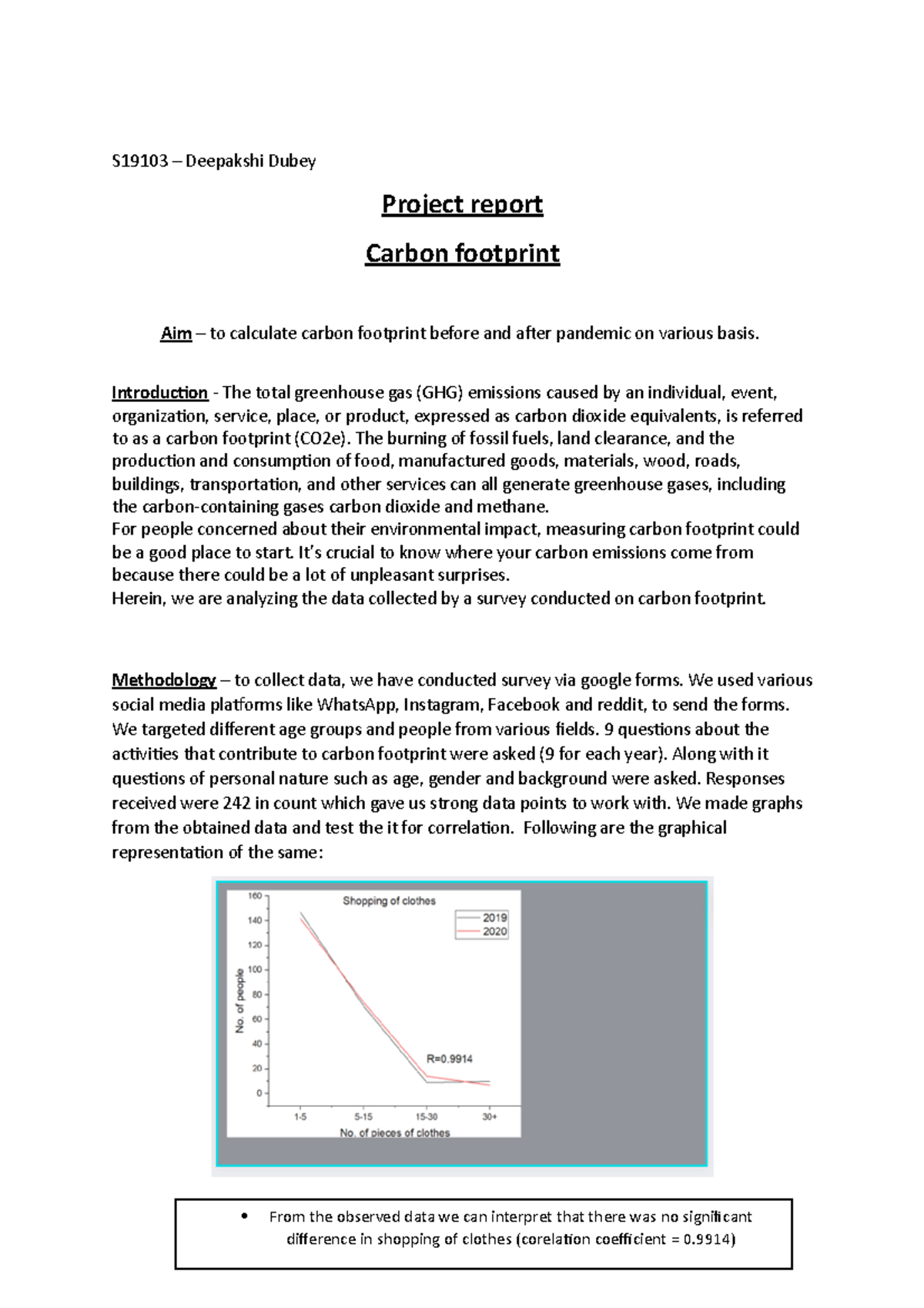 Carbon footprint project report final year - S19103 – Deepakshi Dubey ...