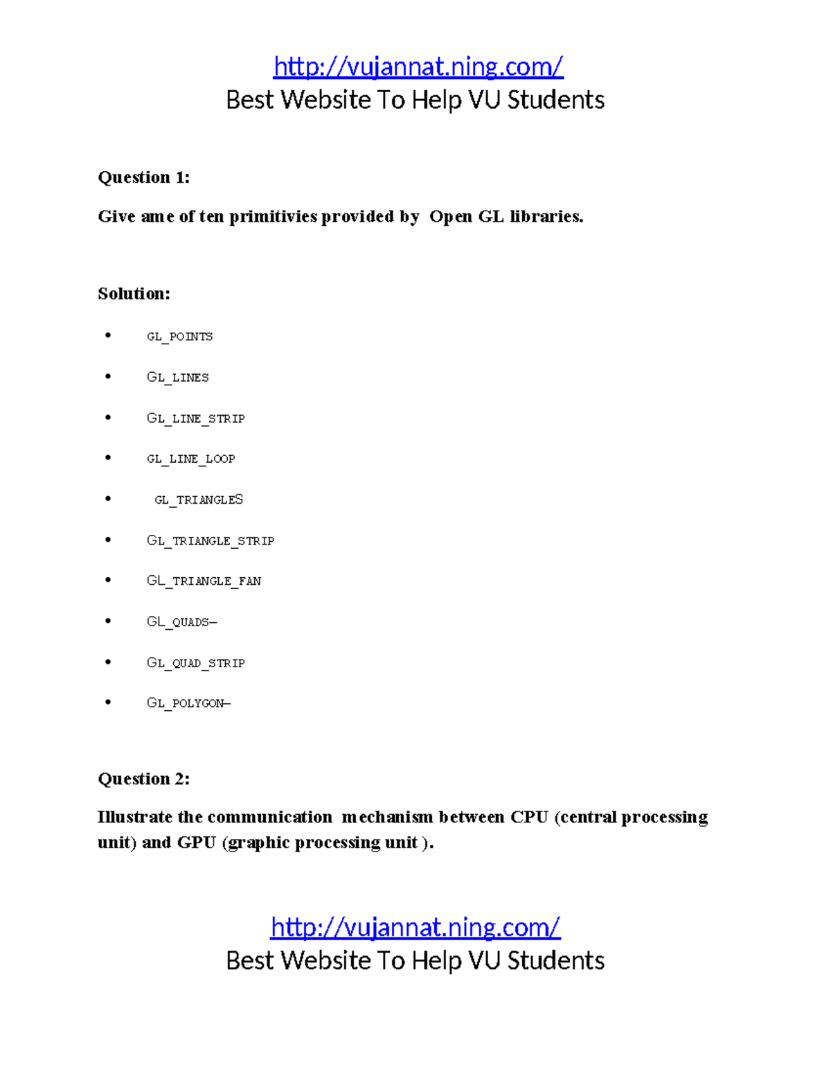 40646784 Cs602 Assignment Solution - Best Website To Help VU Students Question 1: Give ame of ...