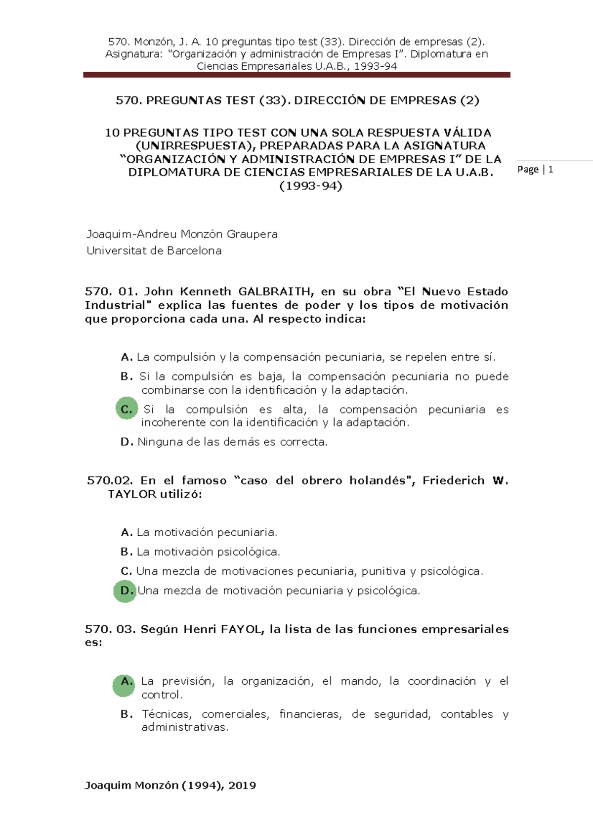 EXAMEN FINAL AUDITORÍA INTERNA - Warning: TT: undefined function: 32 Warning: TT: undefined ...