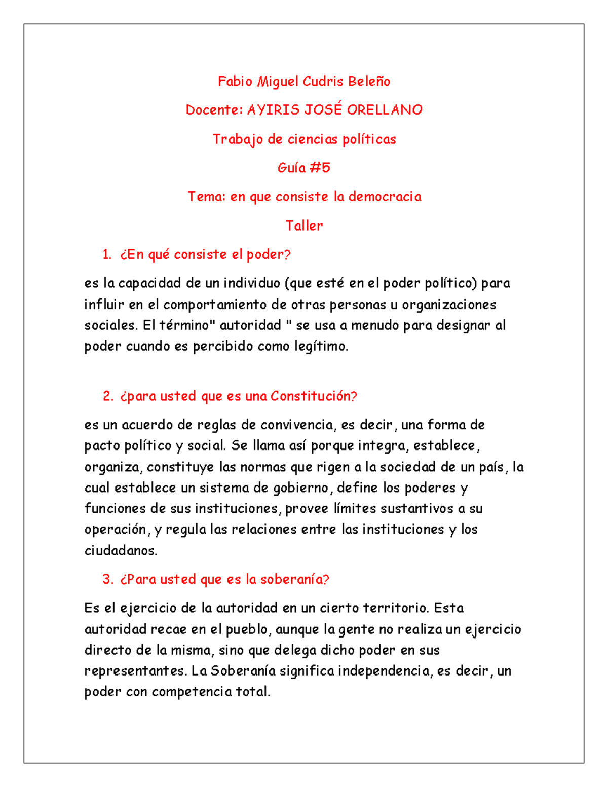 Trabajo de ciencias politicas guia #5 - Fabio Miguel Cudris Beleño ...