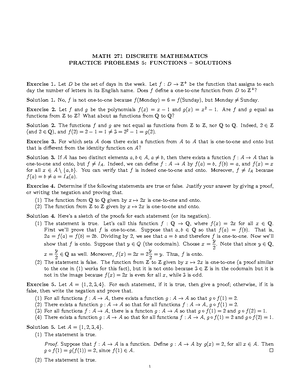 271-Practice Worksheet 6 Solutions - MATH 271 DISCRETE MATHEMATICS ...