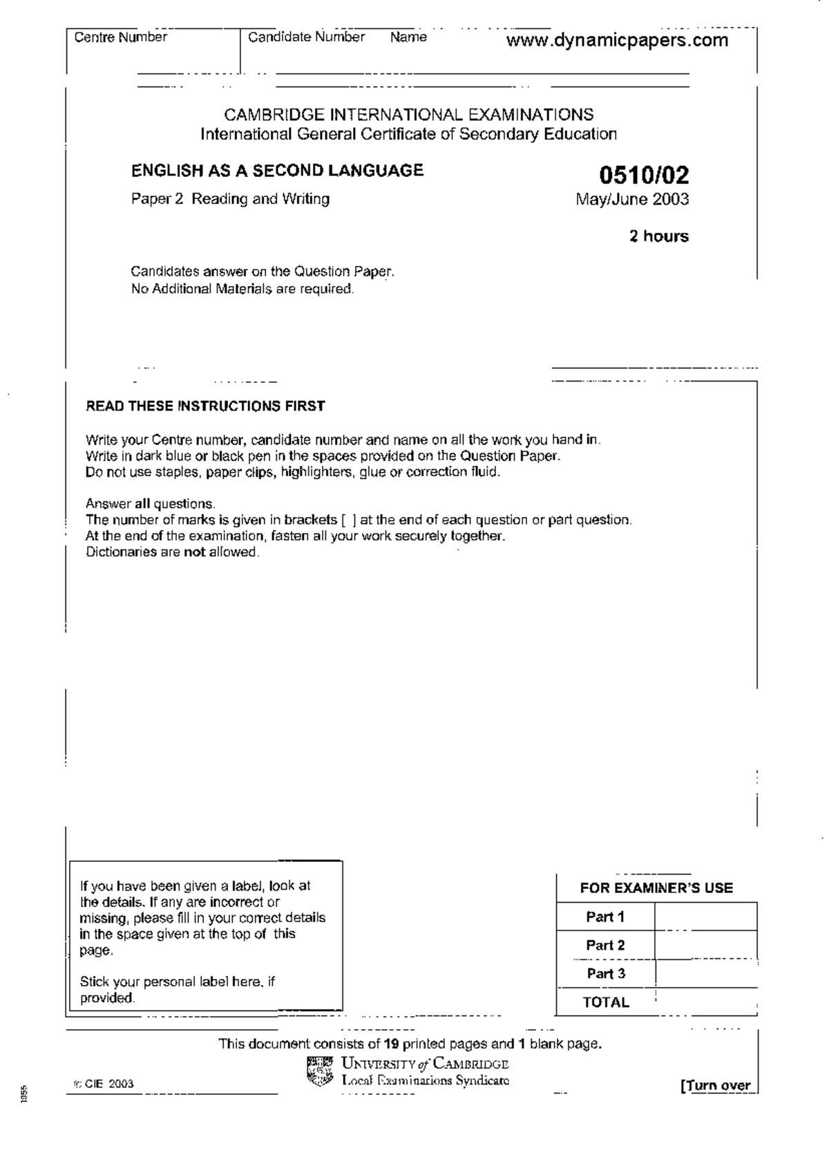 0510 s03 qp 2 - Past paper - 0500 - Studocu