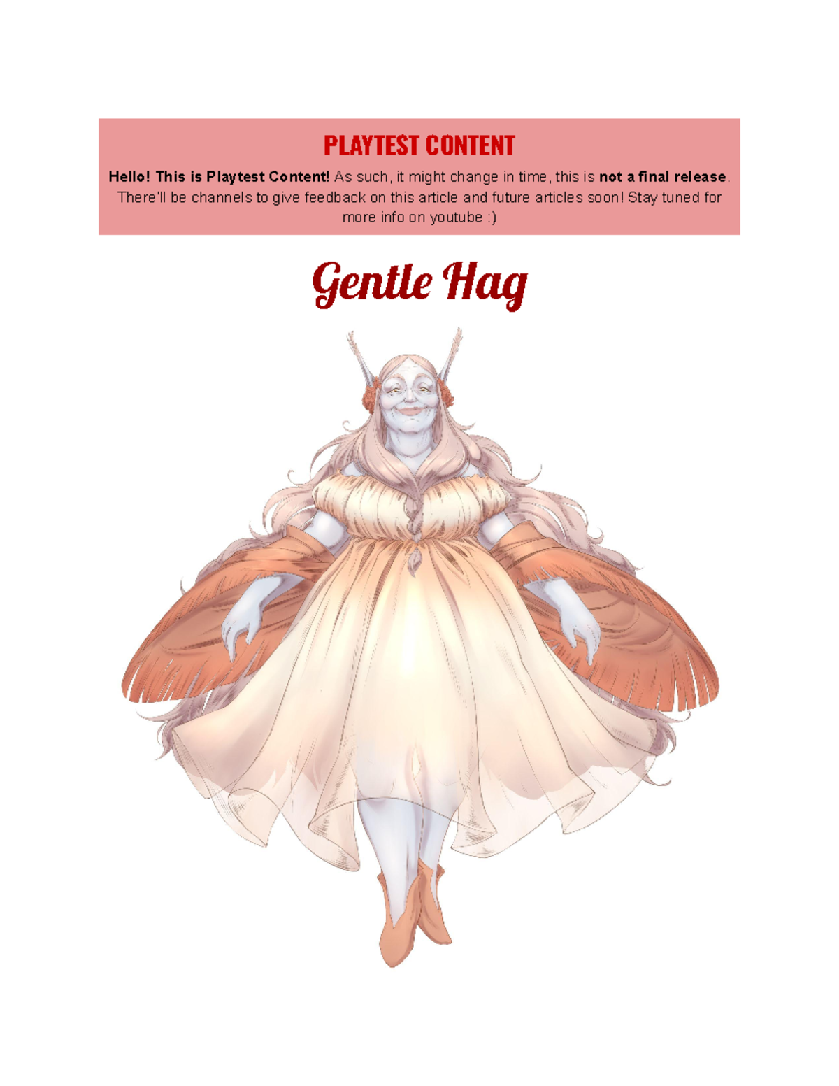 Pointy Hat Gentle Hag and Haunt Hag - PLAYTEST CONTENT Hello! This is ...
