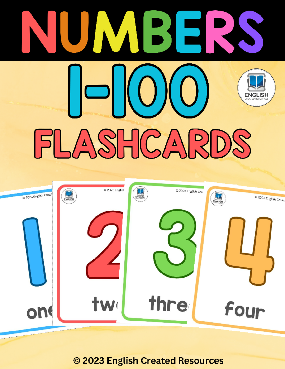 Numbers 1 100 Flashcards Copyright 2023 English Created Resources ...
