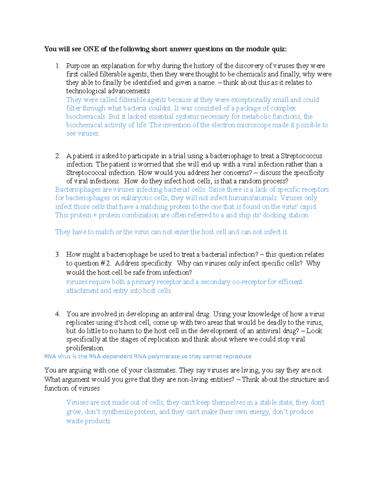 Module Quiz Short Answer Questions - Studocu