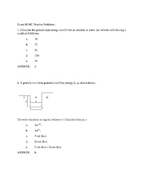 Exam II Practice MC Problems with answers 10-27-20 - Exam II Practice ...