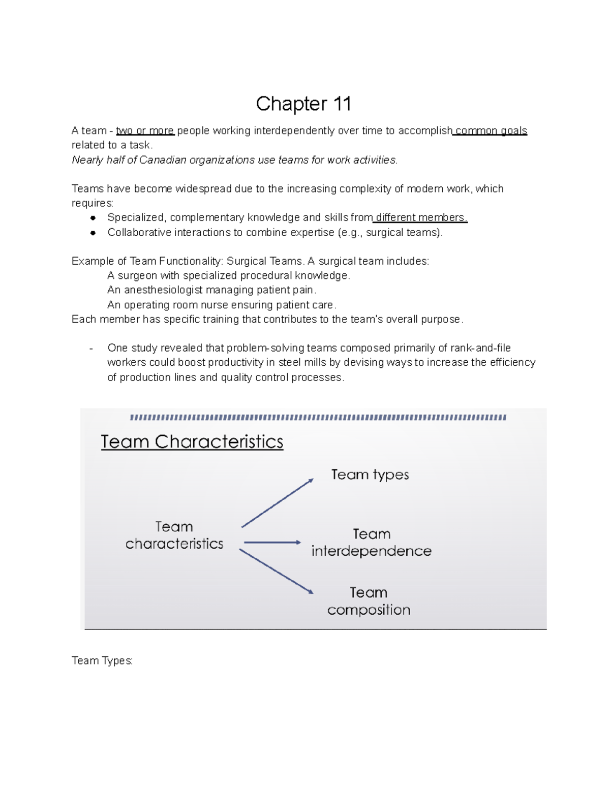 Chapter 11 -2181 A - Chapter 11 A team - two or more people working ...