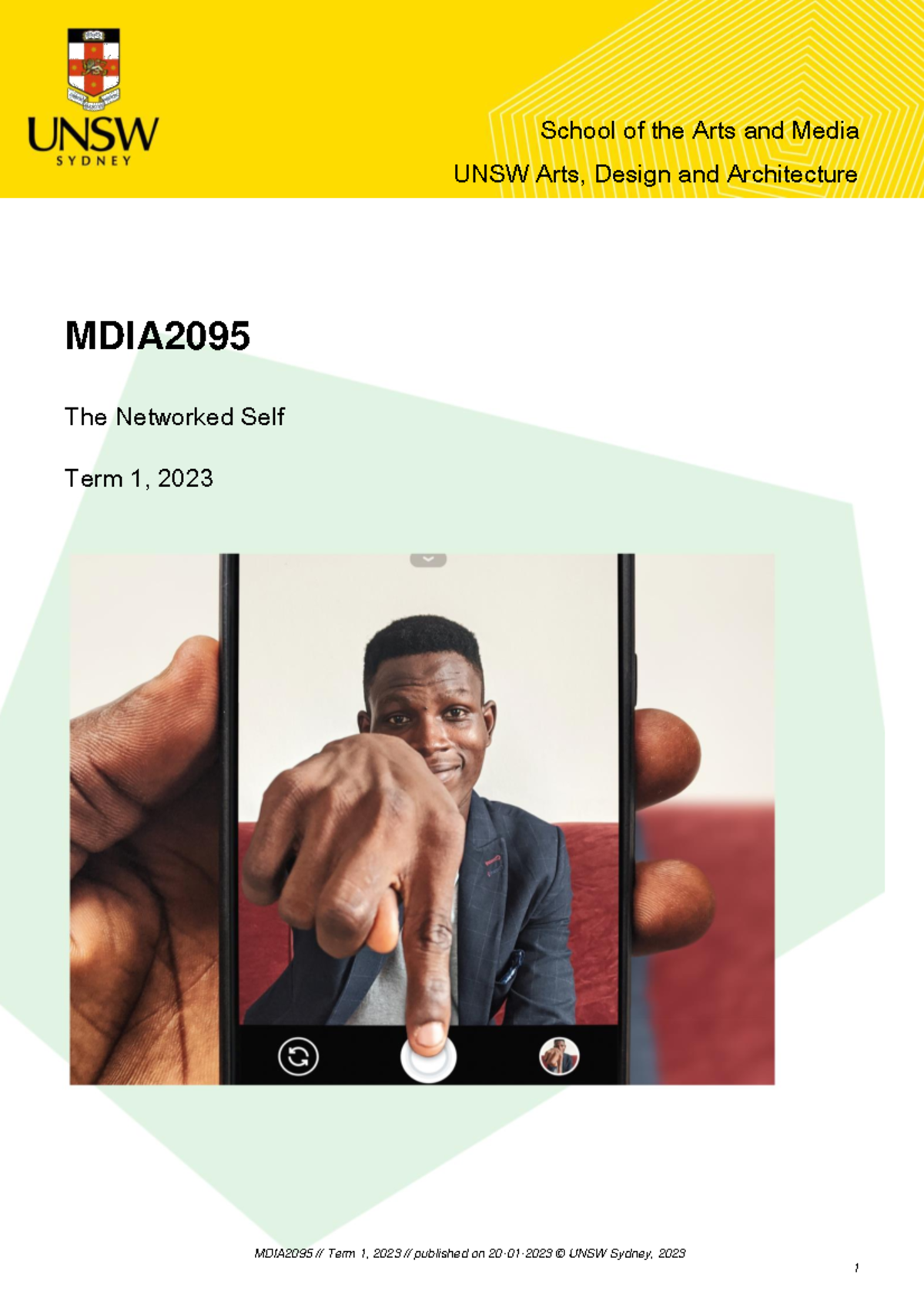 Course Outline 2023 - School of the Arts and Media UNSW Arts, Design ...