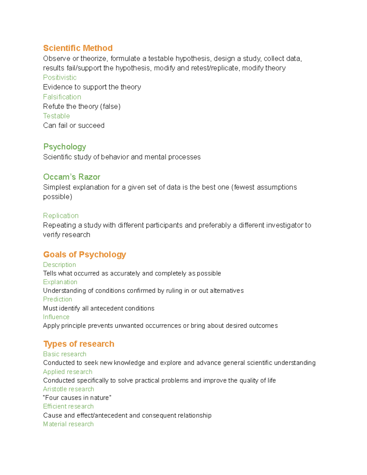 PSYC-105 Lecture Notes - Scientific Method Observe or theorize ...